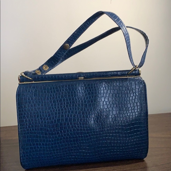 Bags | Vintage Royal Blue Handbag | Poshmark